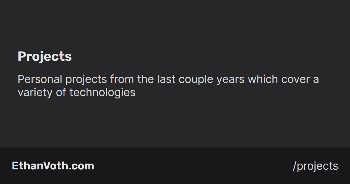 Ethan Voth - Projects