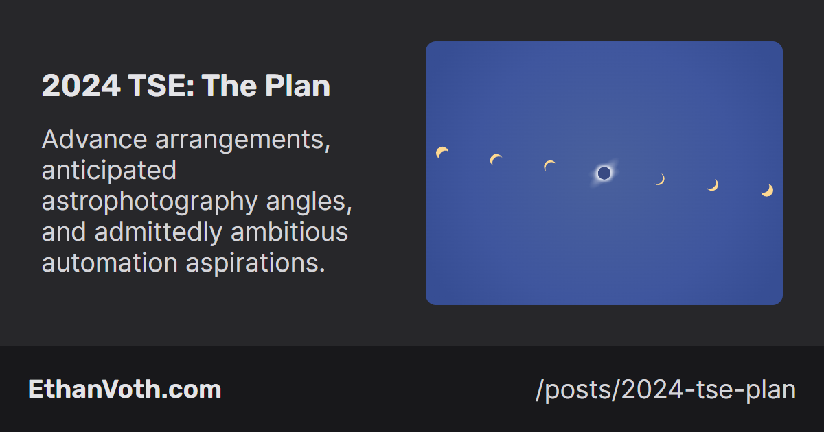 Ethan Voth - 2024 TSE: The Plan