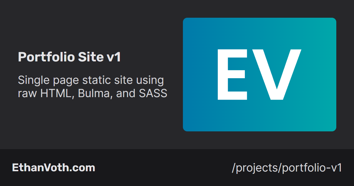 Ethan Voth - Portfolio Site v1